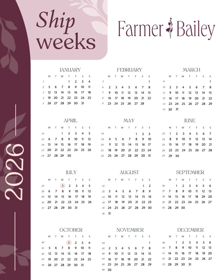 Grab the New Ship Week Calendar – Farmer Bailey Inc.